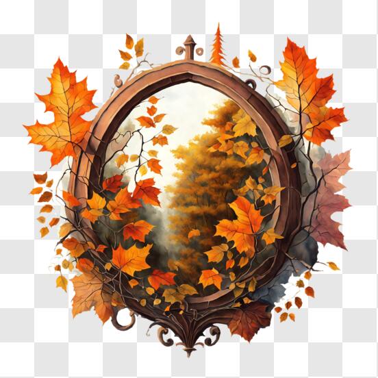 Download Autumn Beauty: Heart-shaped Frame of Fall Foliage in the ...