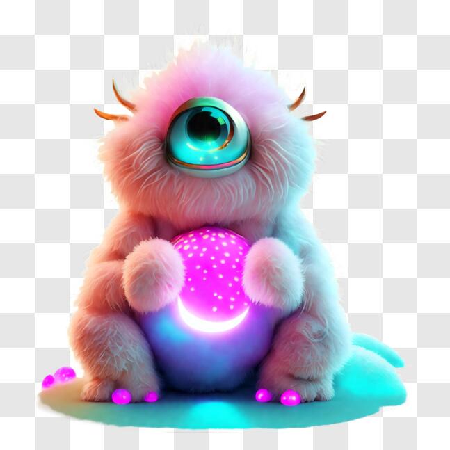 Download Cute Monster Sitting on an Orange Ball PNGs Online - Creative ...