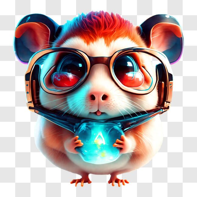 Descarga Hamster de dibujos animados con gafas y objeto en la boca PNGs ...