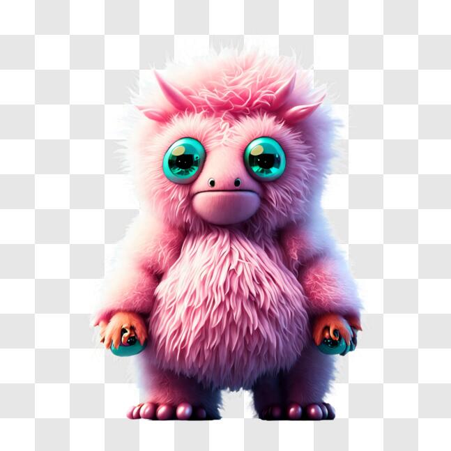 Download Pink Toy Creature with Big Eyes PNGs Online - Creative Fabrica