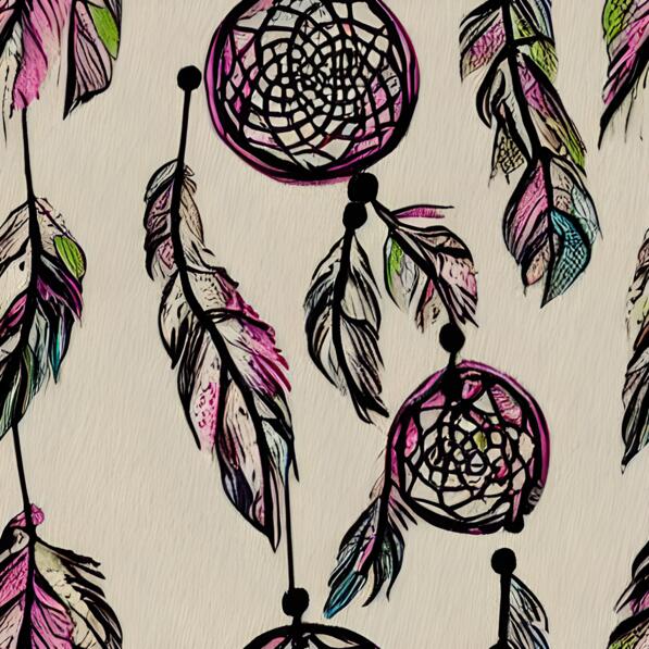Download Colorful Feathers and Dream Catchers Seamless Pattern Patterns ...