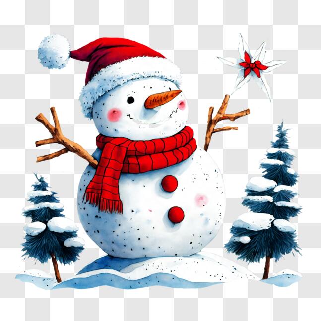 Download Snowman in Red, White, and Blue PNGs Online - Creative Fabrica