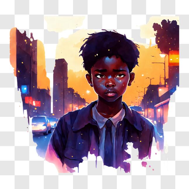 Download Young Black Man Standing in an Urban Street PNGs Online ...