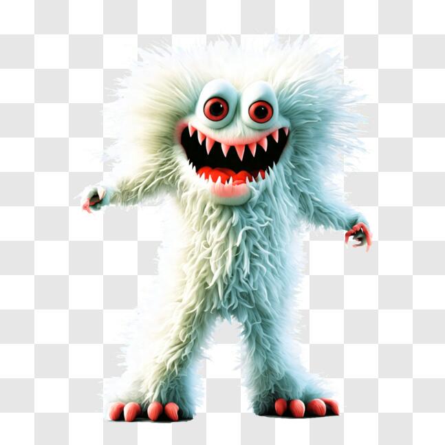 Download White Monster with Red Eyes and Big Mouth PNGs Online ...