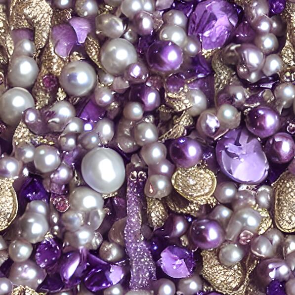 Download Close-up of Purple and Gold Beads, Pearls, and Charms Patterns ...