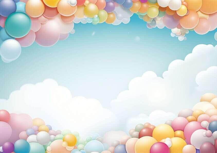 Download Colorful Balloons Floating in the Sky with Clouds Backgrounds ...