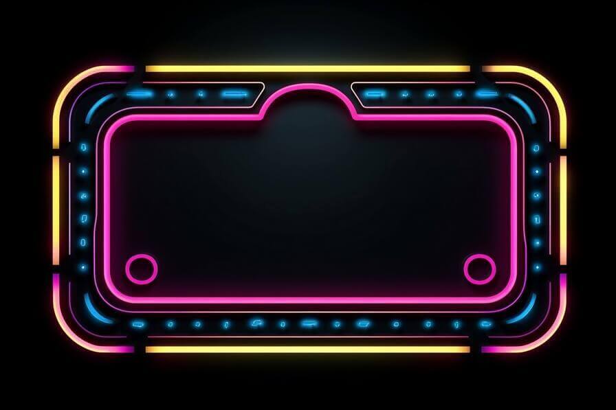 Download Neon License Plate Frame with Colorful Neon Lights Backgrounds ...
