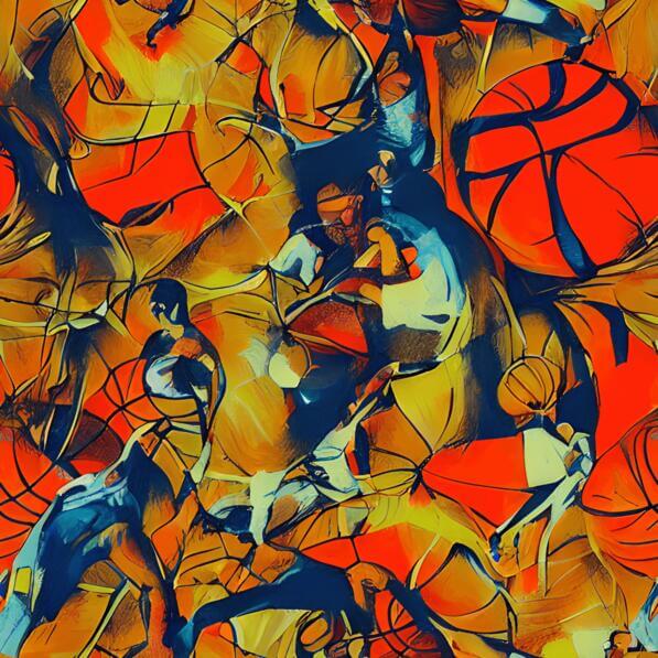 Download Colorful Abstract Painting of Basketball Players Patterns ...