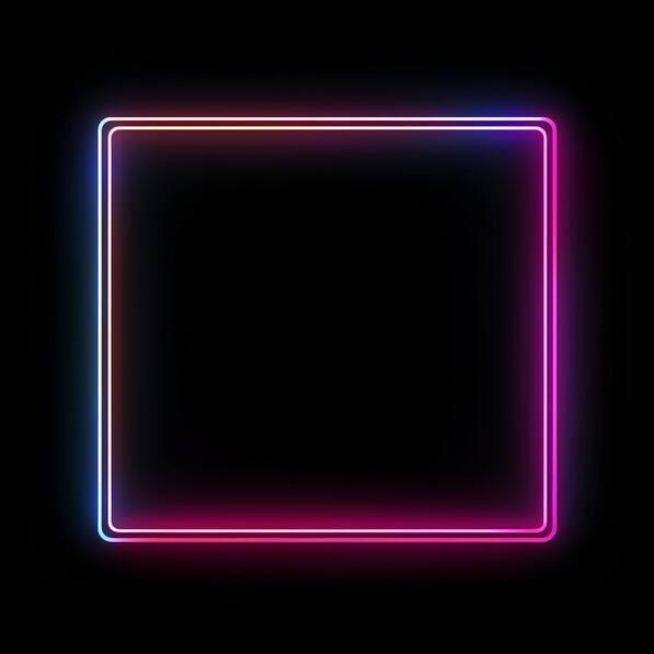Download Square Neon Frame on Black Background with Colorful Neon ...