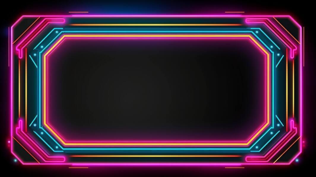 Download Colorful Neon Frame on Black Background Backgrounds Online ...