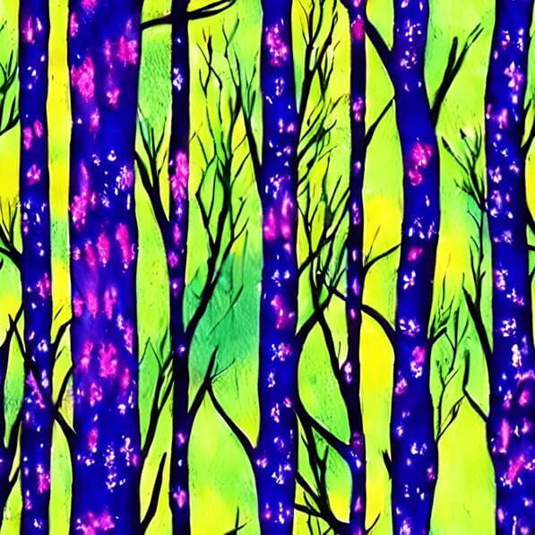 Download Colorful Forest with Glowing Trees Patterns Online - Creative ...
