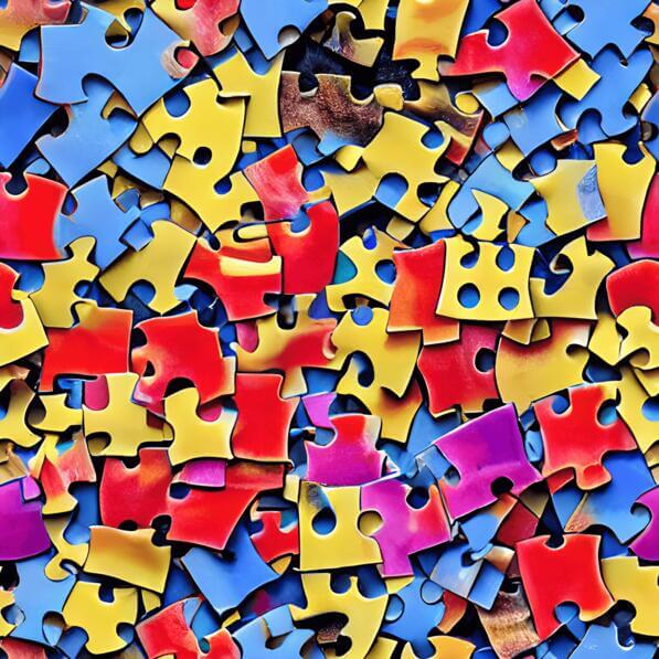 Download Colorful Puzzle Pieces in Various Shapes and Sizes Patterns ...