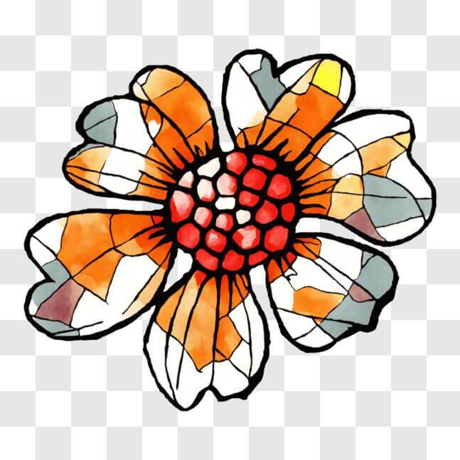 Download Abstract Stained Glass Flower With Vibrant Colors Png Online Creative Fabrica