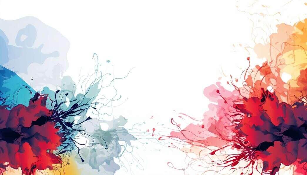 Download Colorful Abstract Background with Flowers and Water Splatter ...