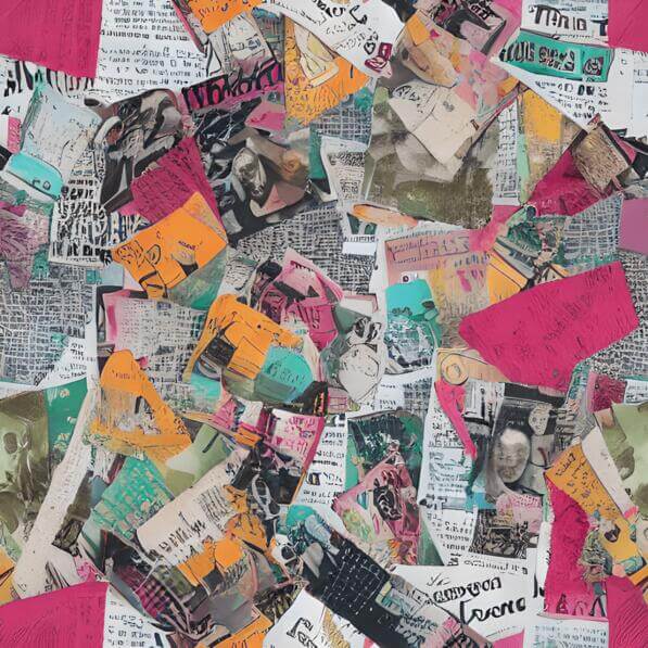 Download Colorful Paper Collage with Books Patterns Online - Creative ...