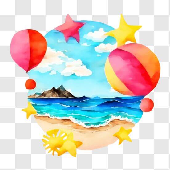 Download Heart-Shaped Path to Beach with Palm Trees and Boat PNGs ...