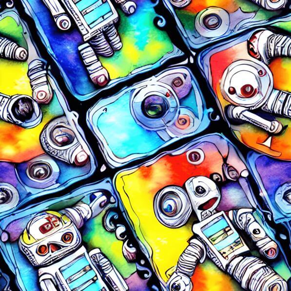 Download Colorful Pattern Of Robots Patterns Online Creative Fabrica 