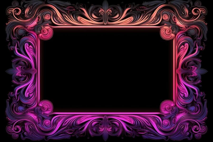 Download Black Background with Pink and Purple Ornate Frame Backgrounds ...