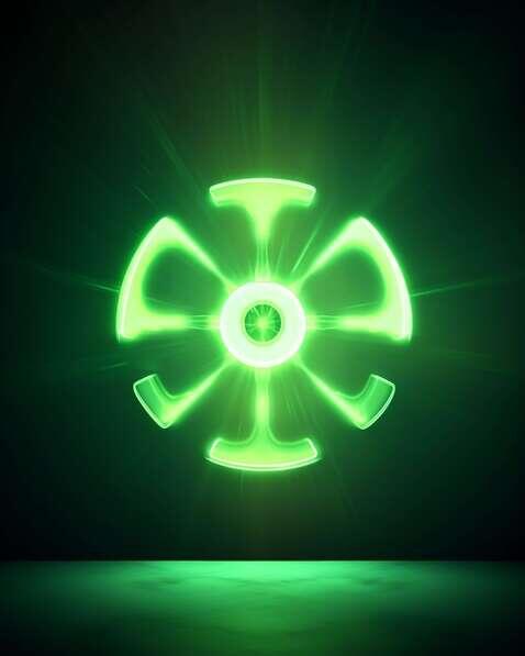 Download Glowing Green Symbol on Dark Background Backgrounds Online ...