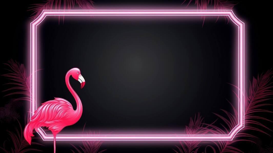 Download Pink Flamingo with Neon Lights and Palm Trees Backgrounds ...