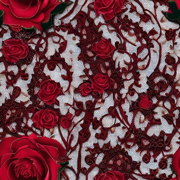 Download Seamless Pattern of Red Roses with Floral Elements Patterns ...