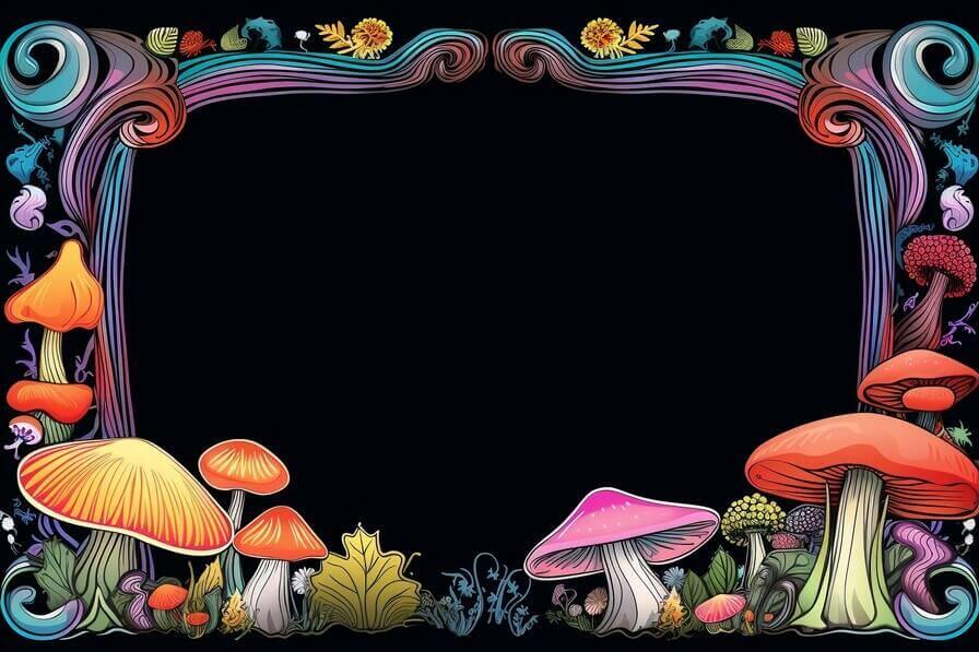Download Colorful Mushroom and Floral Frame Backgrounds Online ...