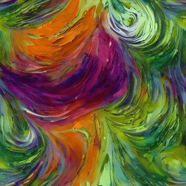 Descarga Pintura abstracta colorida con remolinos de verde, naranja ...