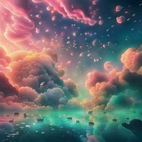 Download Colorful Abstract Painting of Clouds in the Sky Backgrounds ...