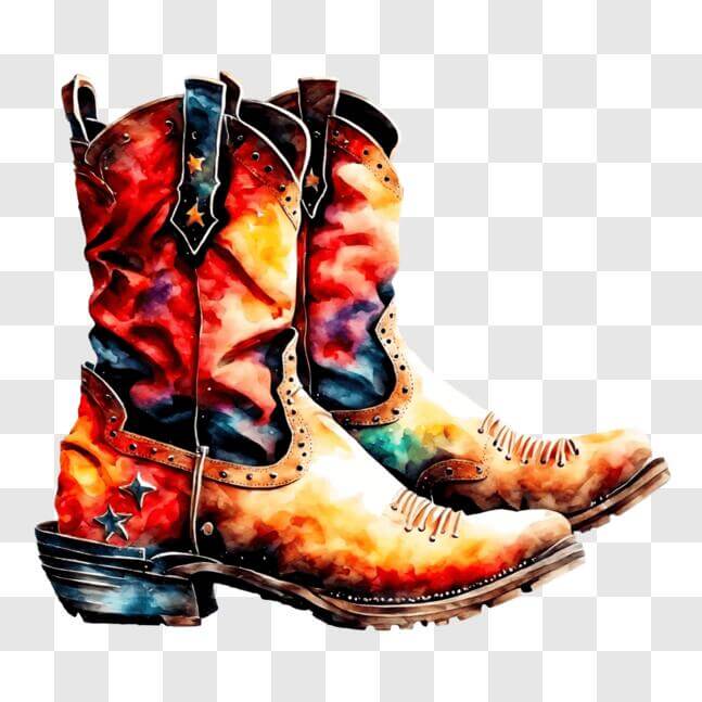 Download Colorful Cowboy Boots with Stars - Western Culture and Country ...