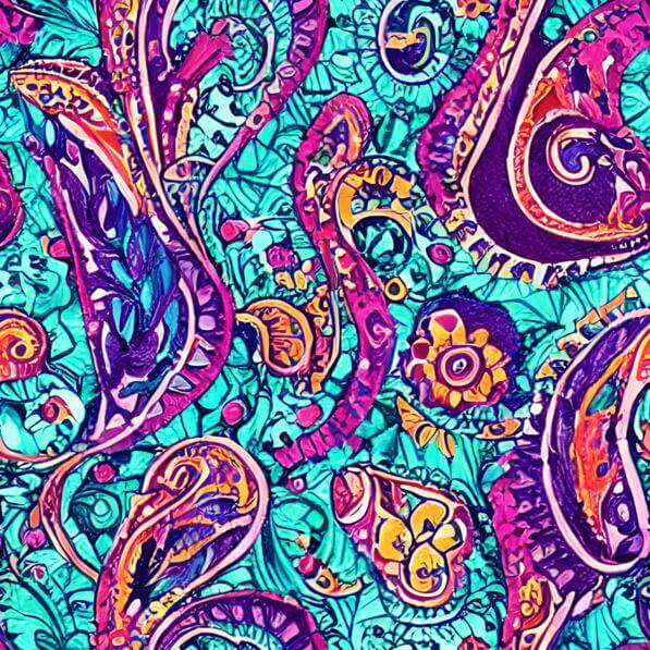 Download Colorful Paisley Pattern With Shamrocks Flowers And Butterflies Patterns Online 