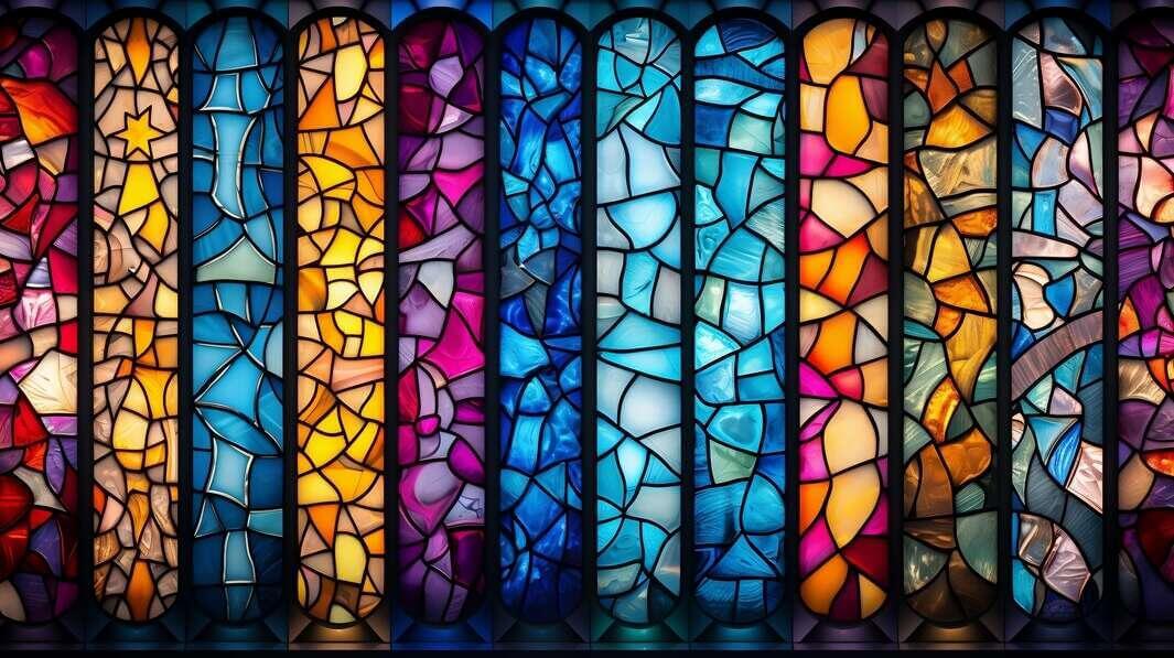 Download Stained Glass Window with Vibrant Colors and Patterns ...