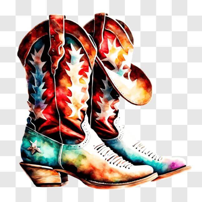 Download Colorful Cowboy Boots with Hats Pattern PNGs Online - Creative ...