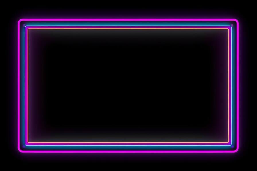 Descarga Fondo negro con marco de neón en colores rosa, morado y azul ...