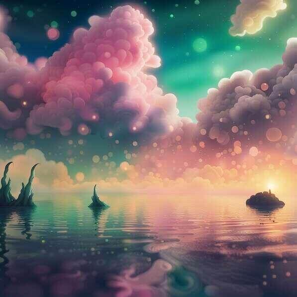 Download Colorful Abstract Sky Painting with Islands Backgrounds Online ...