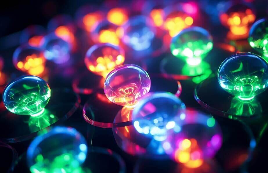 Download Colorful Glass Balls Floating in the Dark Backgrounds Online ...