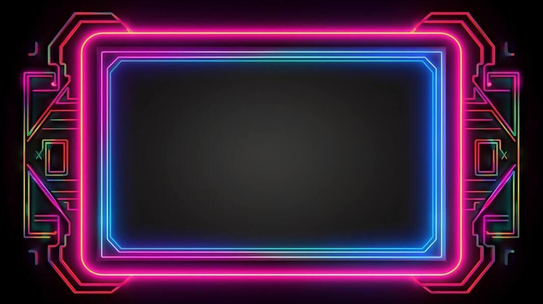 Download Square Frame with Neon Lights in the Shape of an Electronic ...