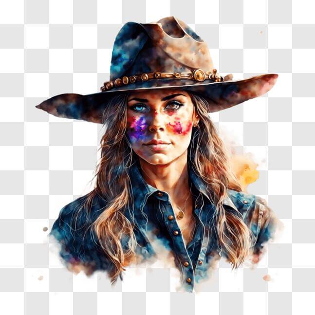 Download Cowboy Hat and Face Paint - Western Inspired Fashion PNGs ...