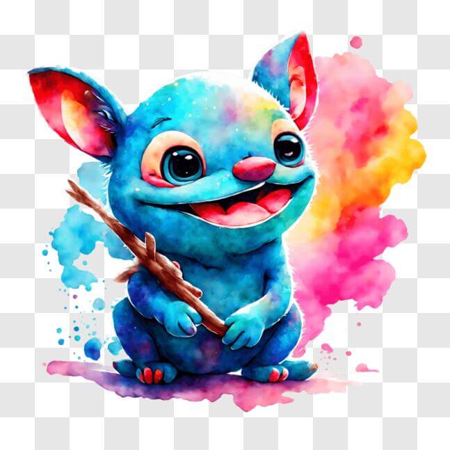 Download Colorful Artwork Featuring Stitch Cartoon Character PNGs ...