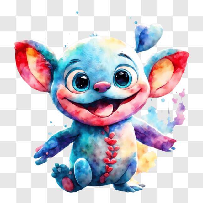 Download Colorful Cartoon Animal with Watercolor Splatters PNGs Online ...