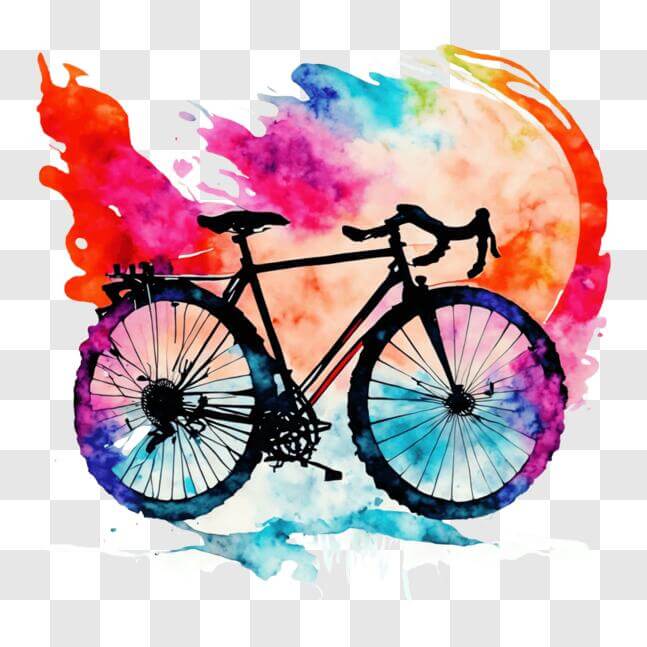 Download Colorful Abstract Painting Bicycle PNGs Online - Creative Fabrica