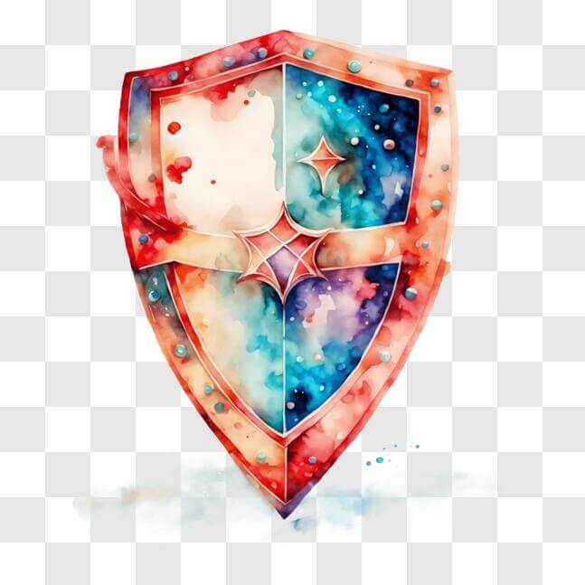 Download Colorful Watercolor Shield with Stars - Artwork PNGs Online ...