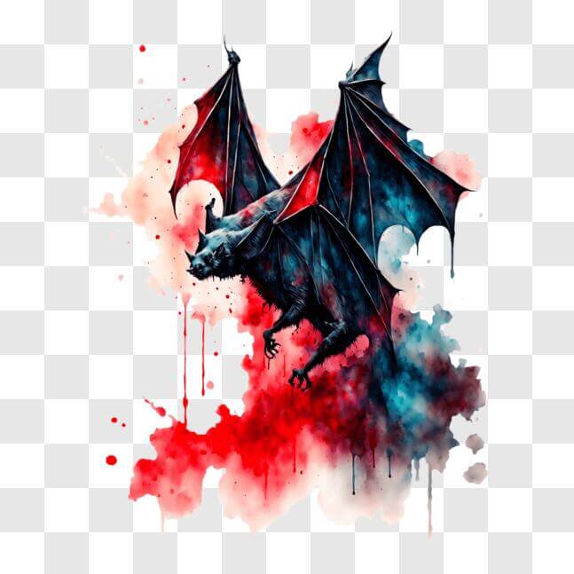 Download Mysterious Bat with Paint Splatters on Wings PNGs Online ...