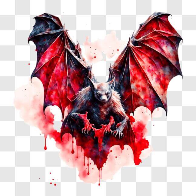 Download Powerful Bat with Blood Dripping Wings PNGs Online - Creative ...