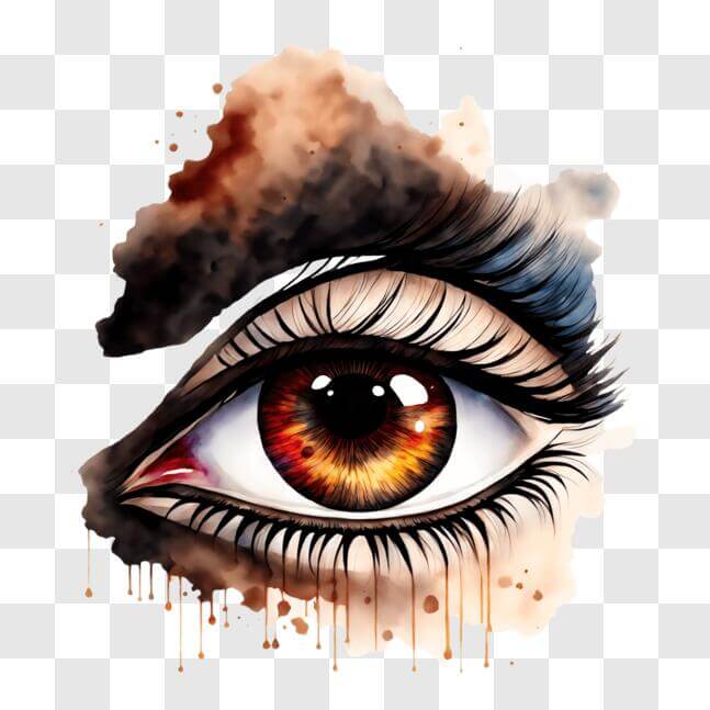 Download Bright Red Eye Artwork with Paint Splashes PNGs Online ...