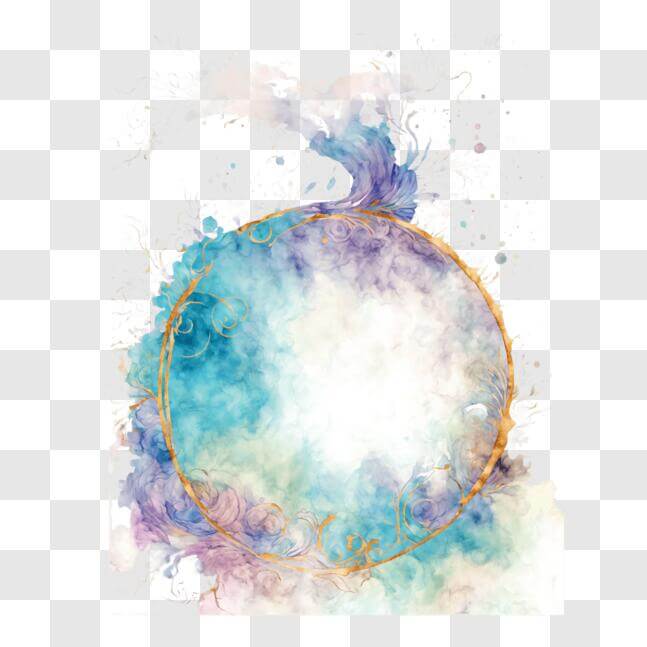 Download Abstract Watercolor Painting with Blue, Purple, and Green ...