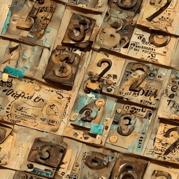 Download Collage of Numbers and Letters Patterns Online - Creative Fabrica