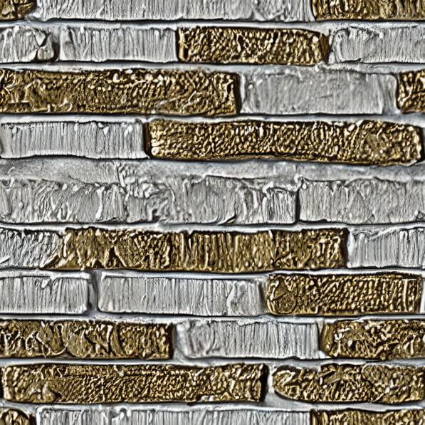 Download Close-up of Decorative Brick Wall with Gold and White Bricks ...
