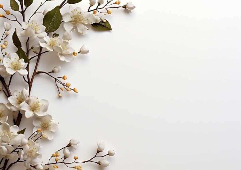 Download White Frame with Flowers and Branches - Natural Beauty for ...