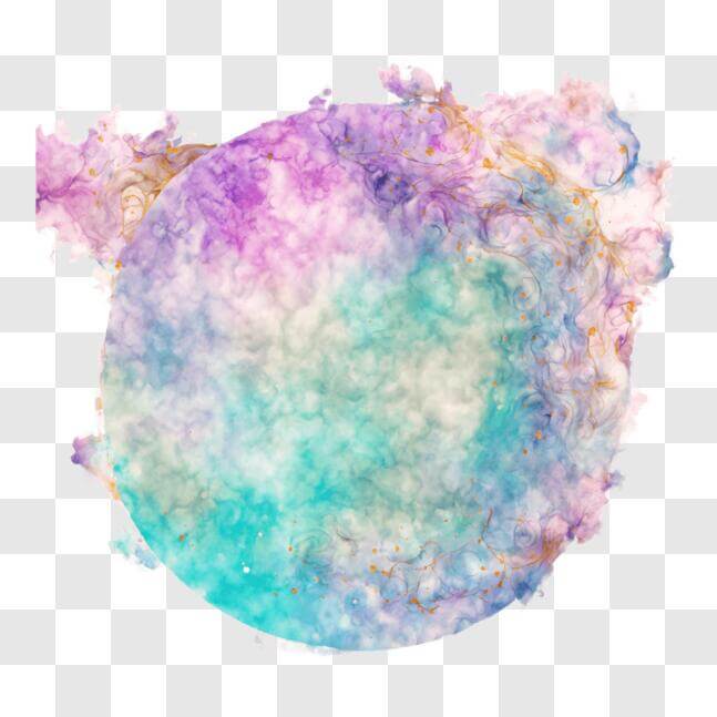 Download Abstract Watercolor Painting in Blue, Purple, and Pink PNGs ...