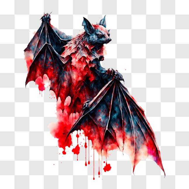 Download Artistic Bat with Dripping Blood - Sinister and Mysterious ...